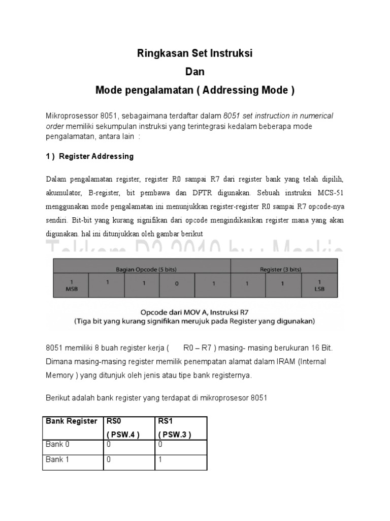 Mode Pengalamatan 8051 | PDF