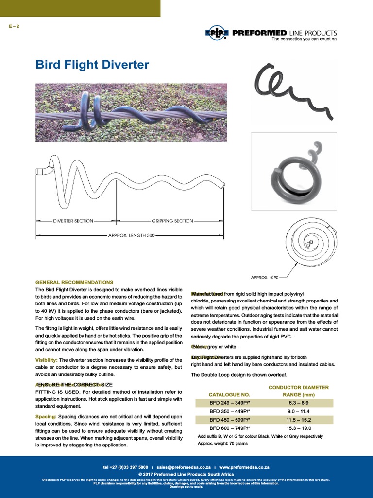 Bird Flight Diverter: General Recommendations Material Used | PDF ...