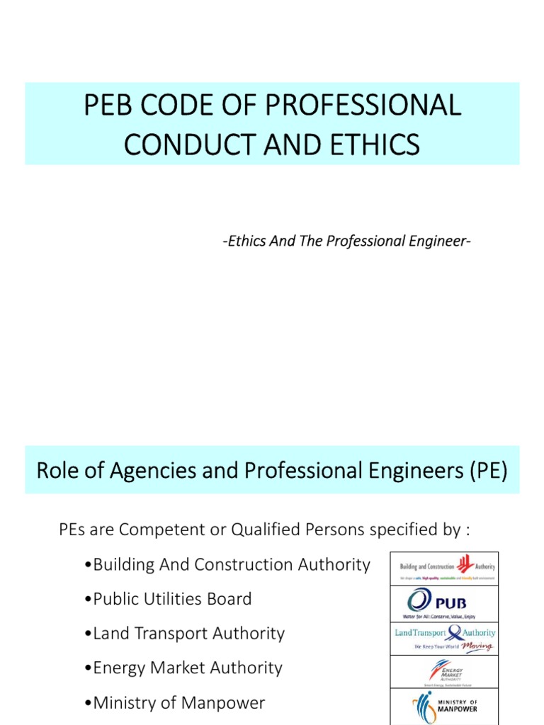 Peb Code of Professional Conduct and Ethics | PDF | Engineer | Justice