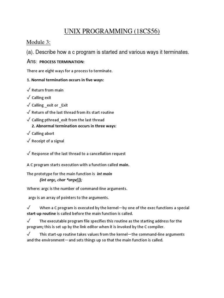 Unix Programming - Module 3 | PDF | Directory (Computing) | Variable (Computer Science)