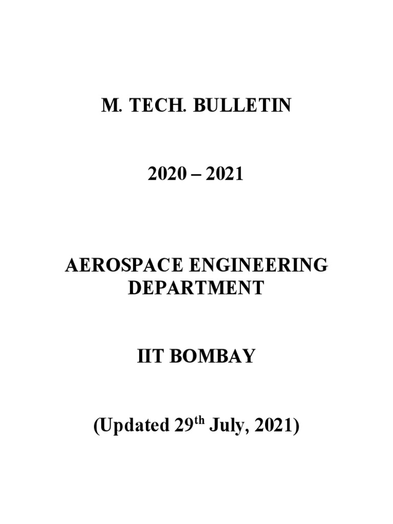 M. Tech. Bulletin 2020–2021: Course Curriculum for Aerospace ...