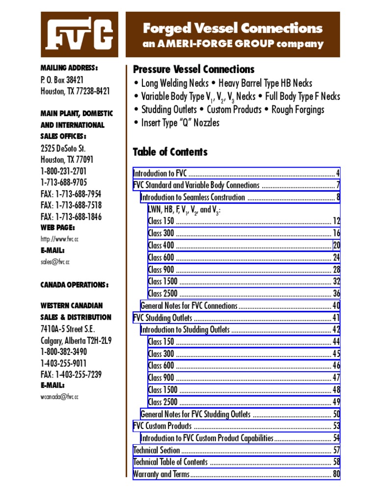 FVC Catalogue Forgings Nozzle | PDF | Pipe (Fluid Conveyance) | Forging