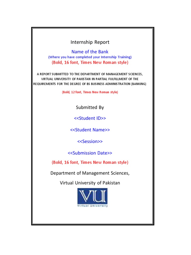 Internship Report Format 7 | PDF | Risk | Internship