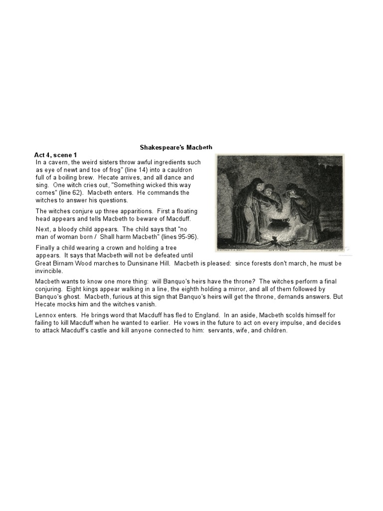 Notes Act 4 Scene 1 | PDF | Macbeth | Shakespearean Tragedies