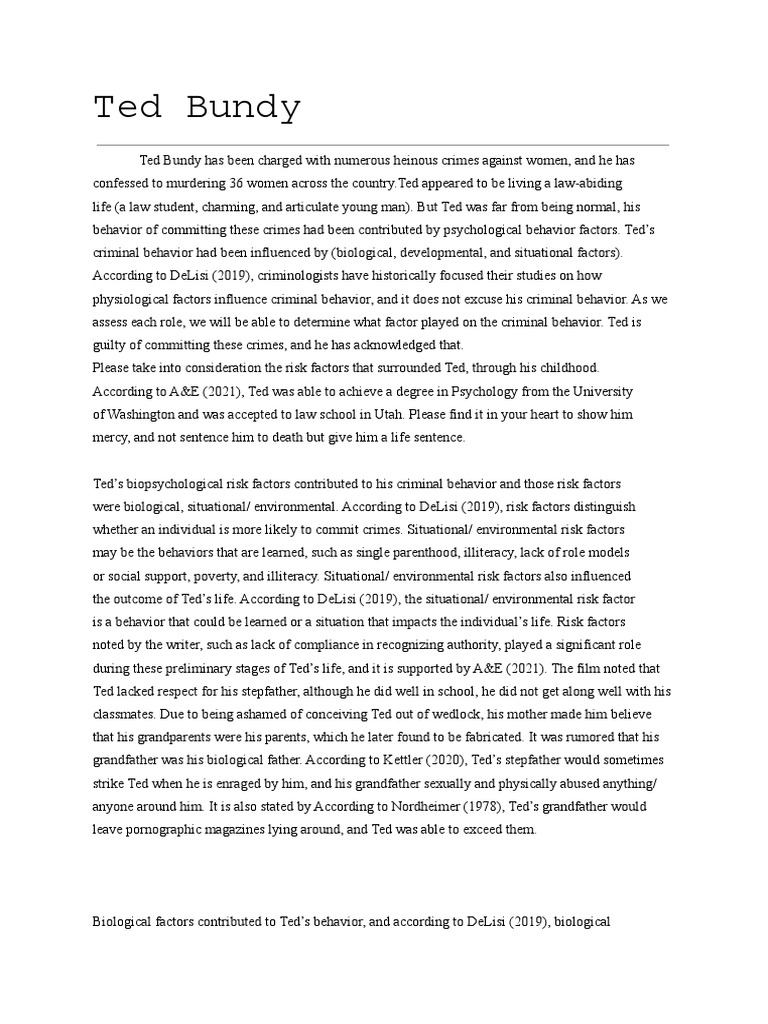 Ted Bundy | PDF | Mental Disorder | Personality Disorder