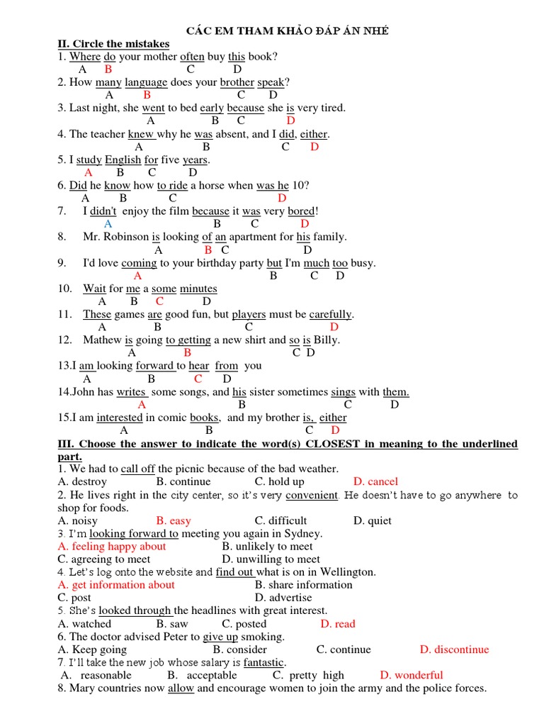 Các em Tham KH o Đáp Án Nhé | PDF