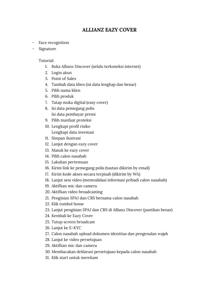 EAZy Cover Step by Step | PDF