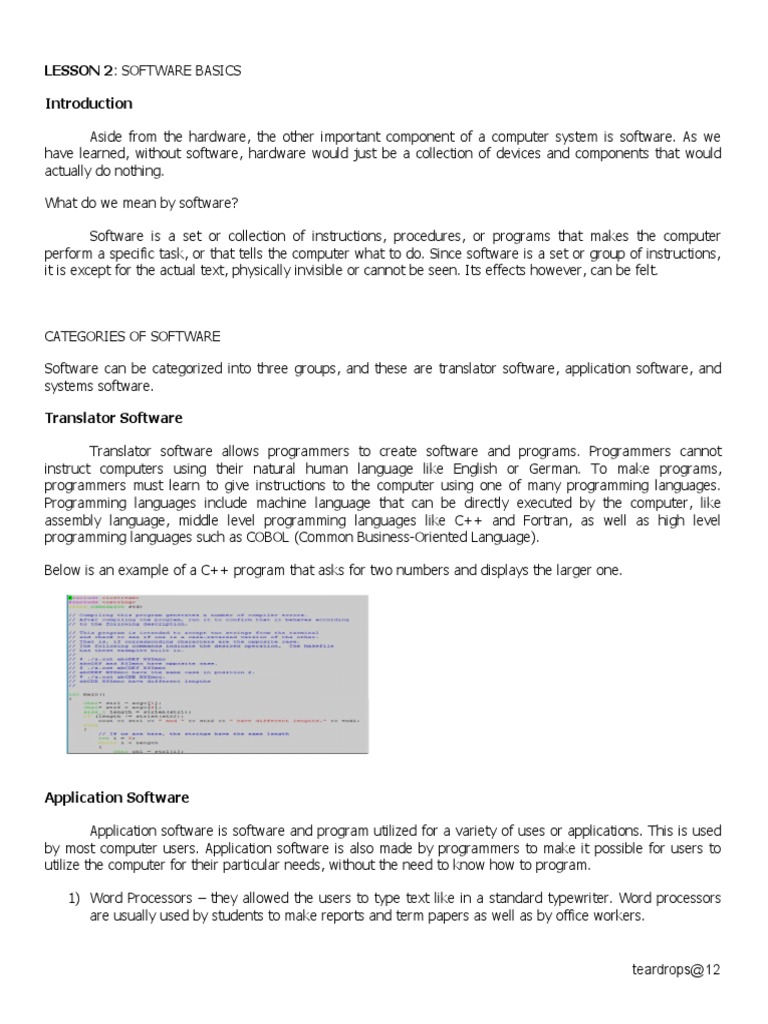 Software Basics | PDF | Software | Computer Programming
