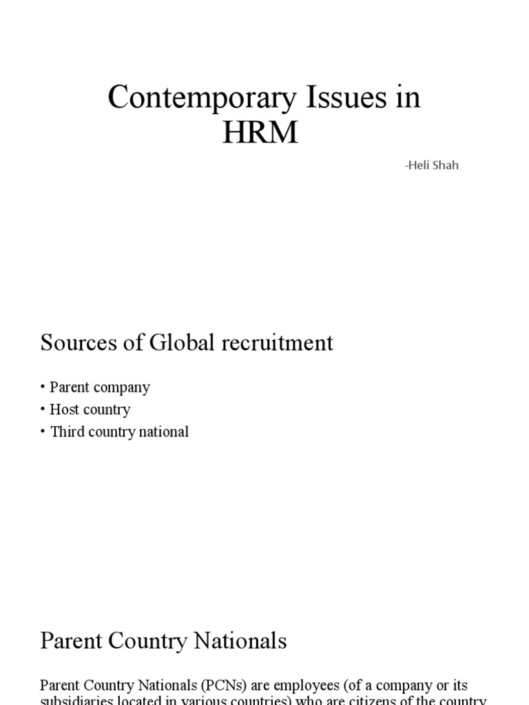 Unit 4 - Contemporary Issues in HRM | PDF | Human Resource Management ...