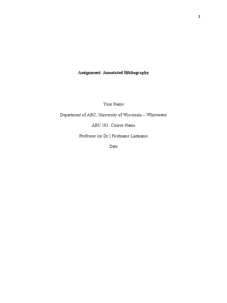APA Template Annotated Bibliography 7th Ed. | PDF | Foreign Language ...