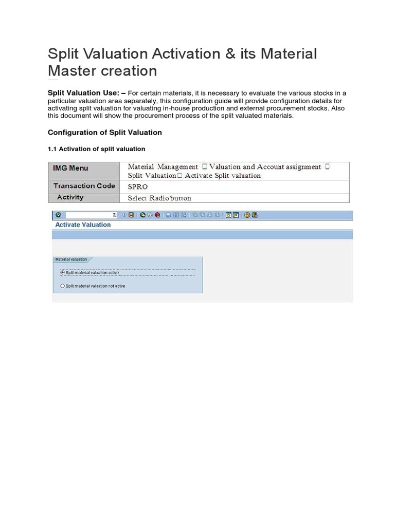 Split Valuation Activation | PDF