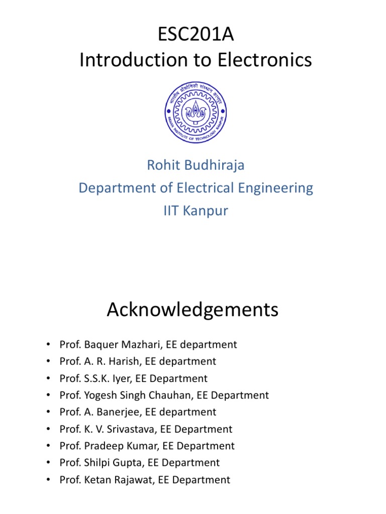 Esc201 - L1 | PDF | Electrical Network | Direct Current