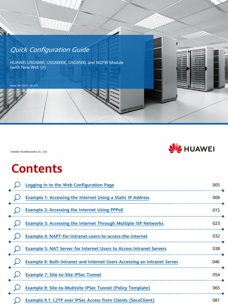 HUAWEI USG6000, USG6000E, USG9500, and NGFW Module Quick Configuration Guide (With New Web UI ...