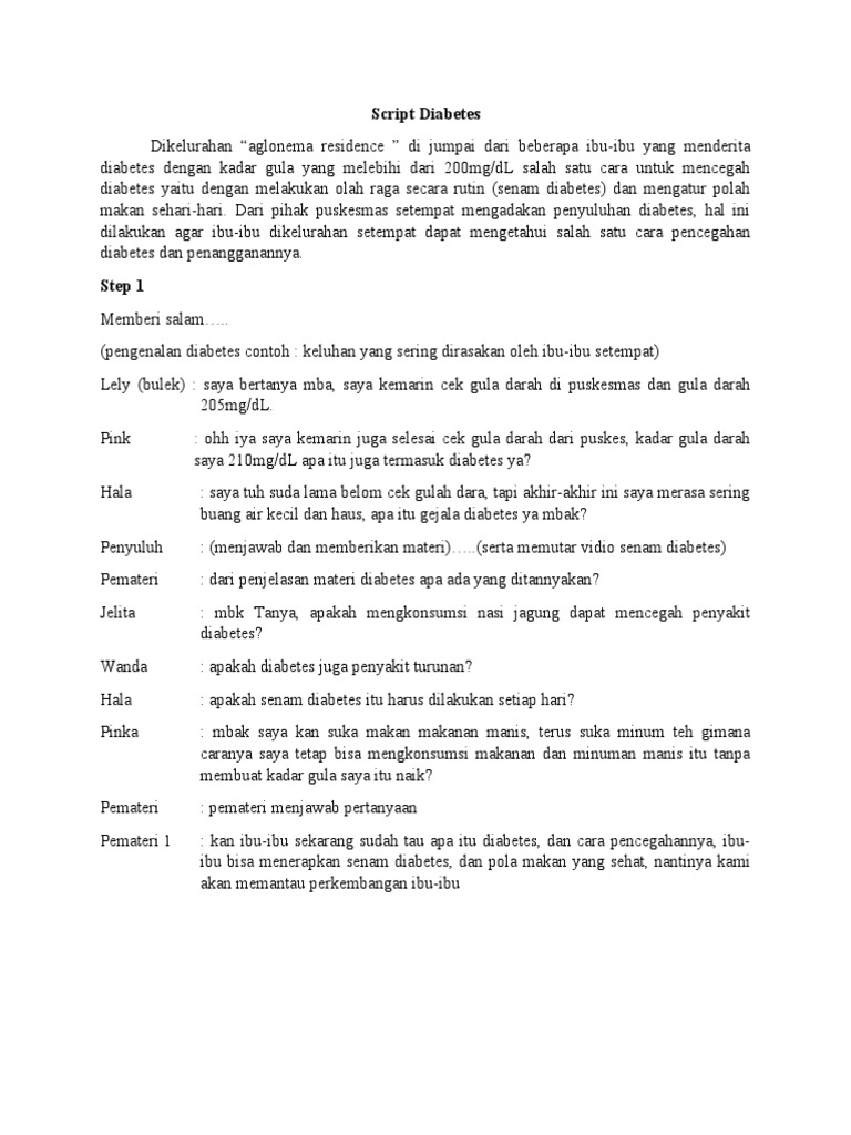 Script Diabetes | PDF