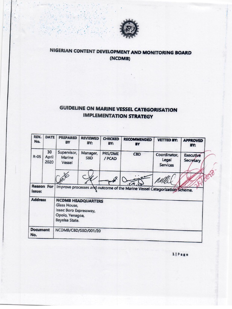Marine Vessel Categorization Guideline | PDF