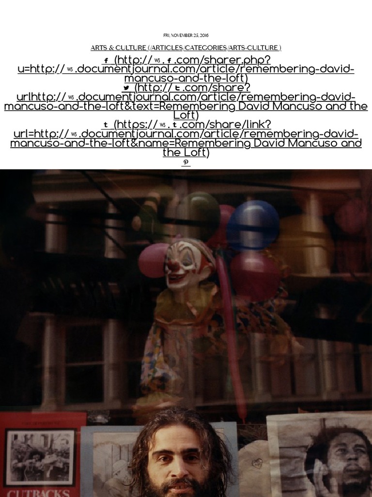 Remembering David Mancuso and The Loft - Document Journal | PDF