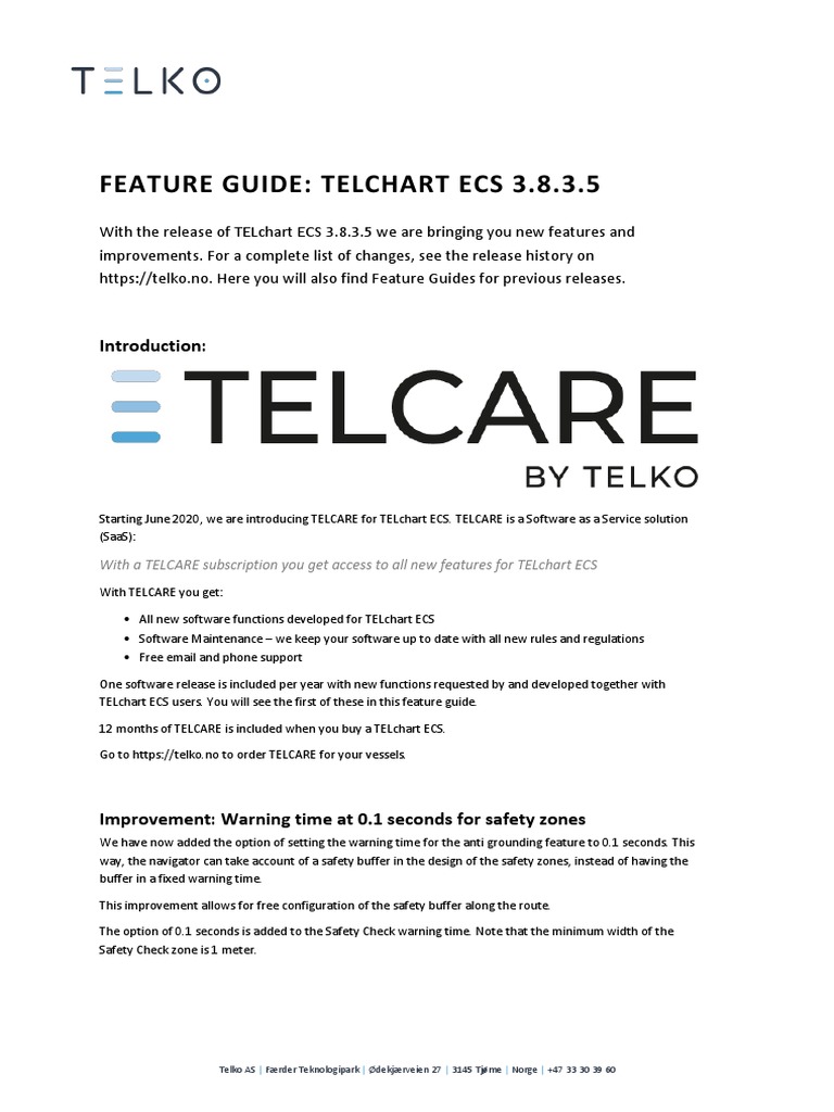 TELchart ECS Feature Guide | PDF | Tide | Software As A Service