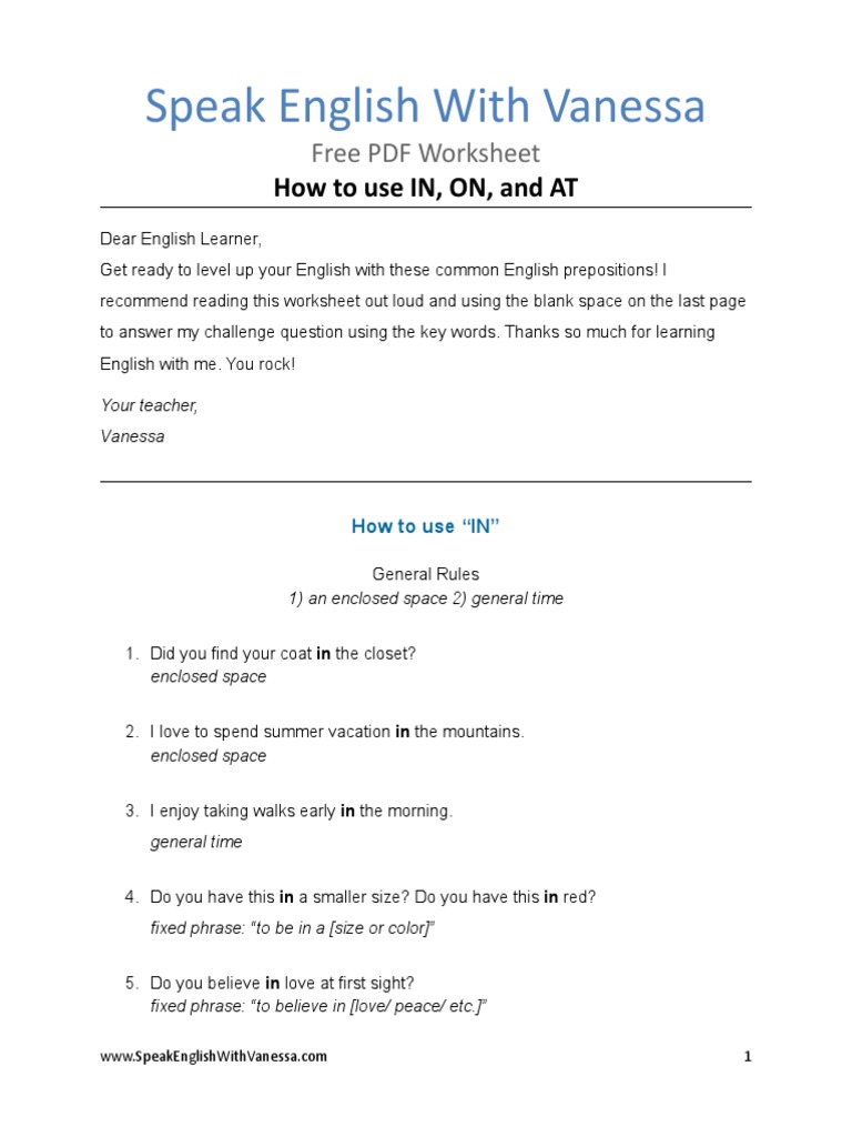 English Prepositions for Learners | PDF | English Language | Linguistics