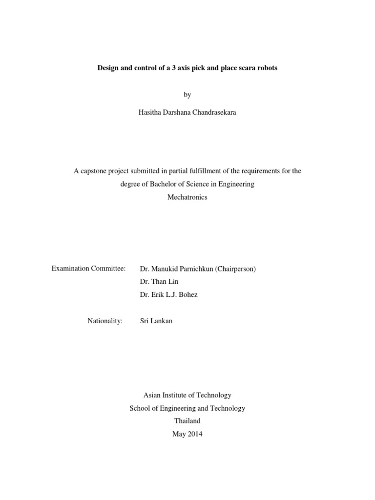 3-DOF-Scara-Robot-Thesis Đ Án | PDF | Microcontroller | Robotics