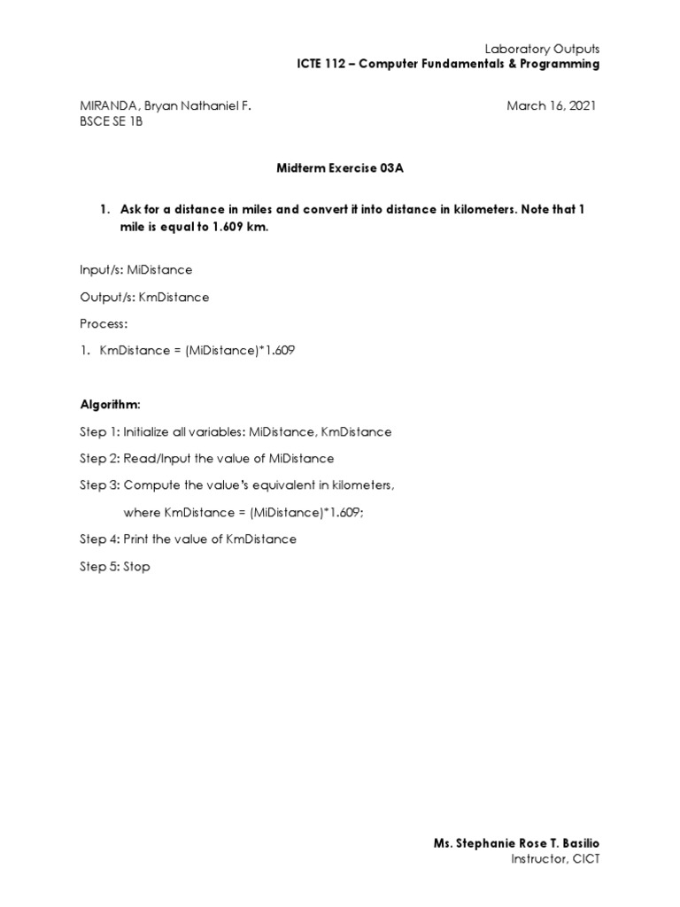 Computer Fundamentals & Programming (Exercise) | PDF | Teaching ...