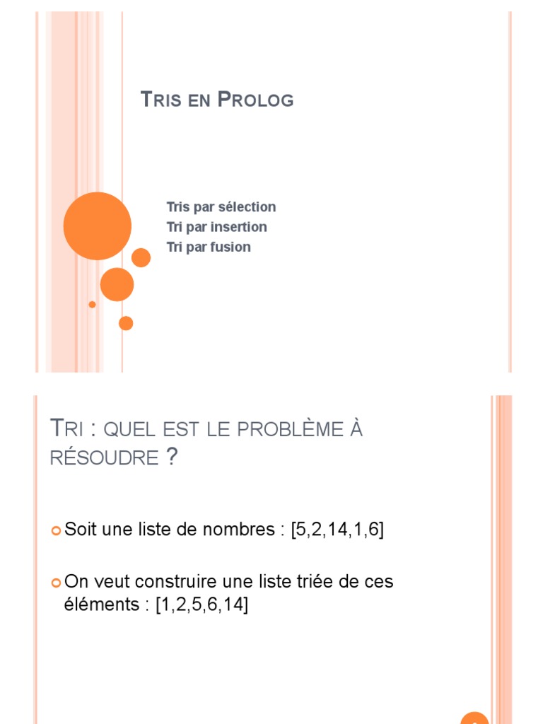 Algorithmes de tri en Prolog | PDF | Informatique théorique | Données ...