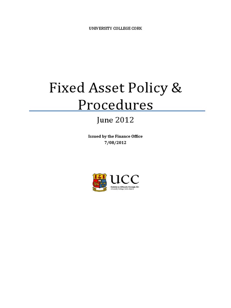 Fixed Asset Policy & Procedures: June 2012 | PDF | Depreciation ...