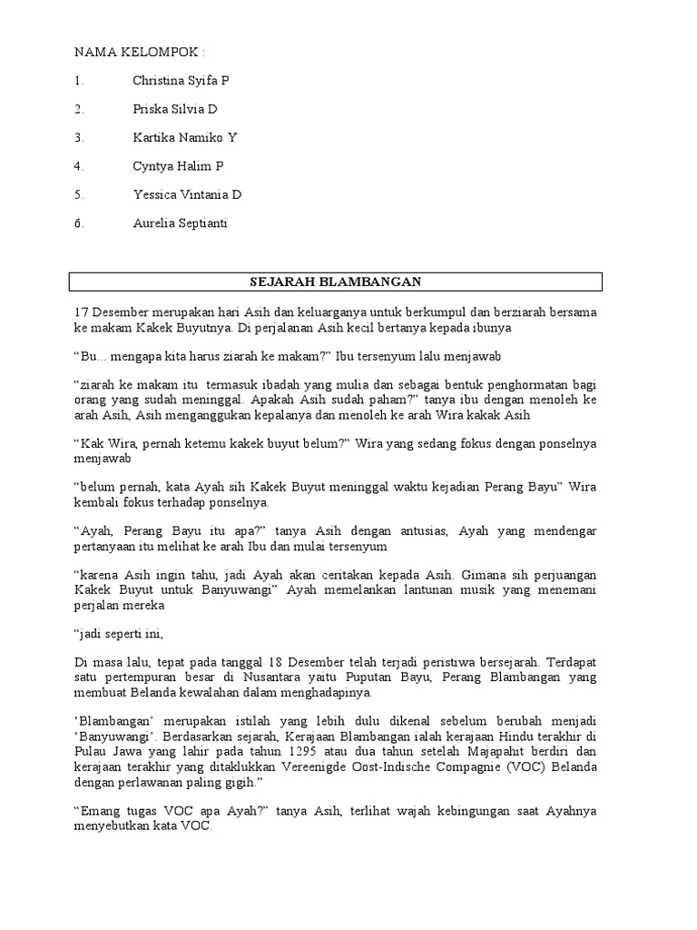 Sejarah Perang Puputan Bayu di Blambangan | PDF