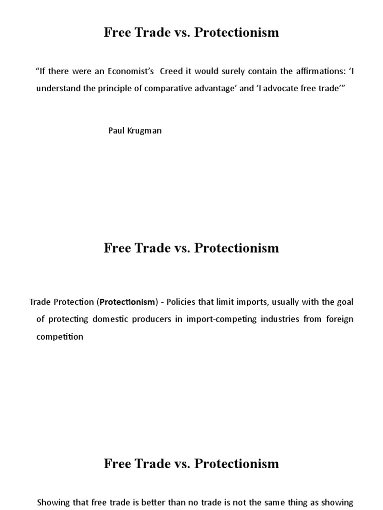 Free Trade vs. Protectionism | PDF | Tariff | Free Trade