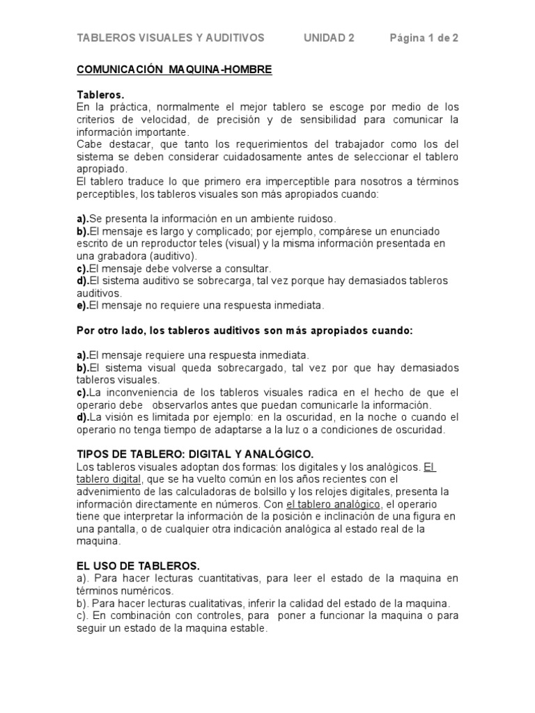Tableros Visuales | PDF | Factores humanos y ergonomía | Percepción visual