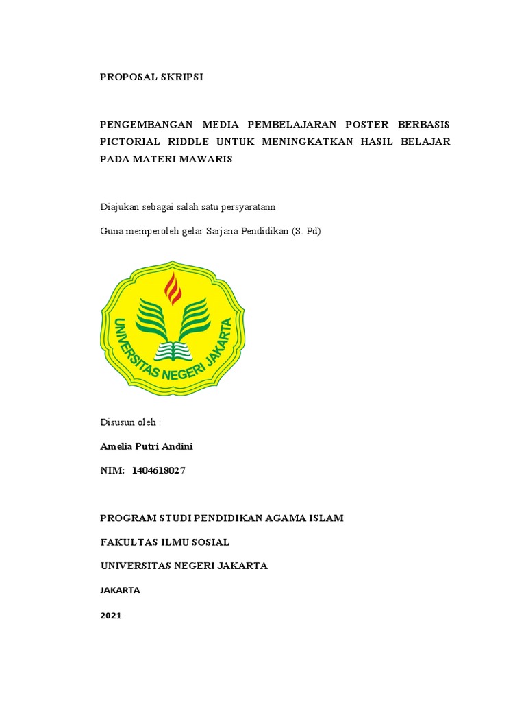 Amelia Putri Andini - Proposal Skripsi - Revisi | PDF | Karier ...