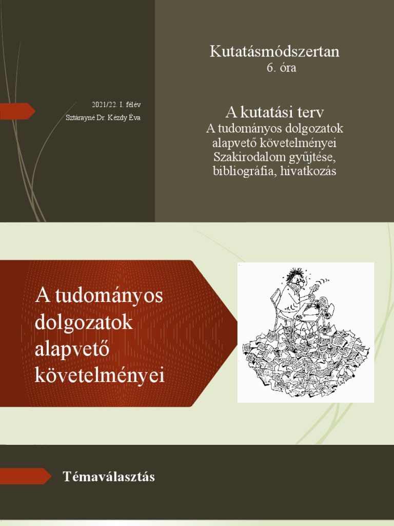 KutatÃ¡smÃ Dszertan 6. Ã Ra 2 | PDF