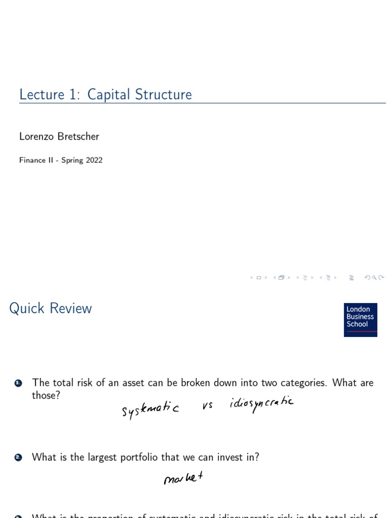 01 Capitalstructure Lecture A | PDF | Capital Structure | Equity (Finance)