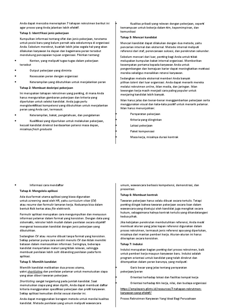 Langkah-langkah Strategis Rekrutmen Karyawan | PDF
