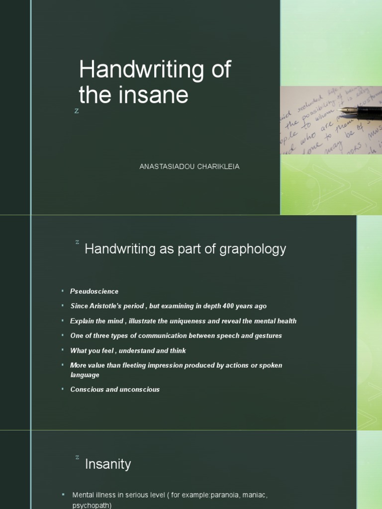 Handwriting of The Insane | PDF | Psychopathy | Graphology
