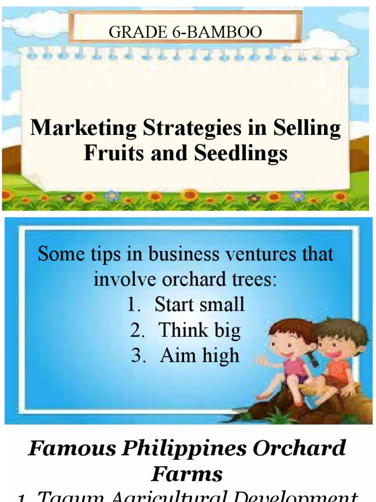 Marketing Strategies for Fruits & Seedlings | PDF