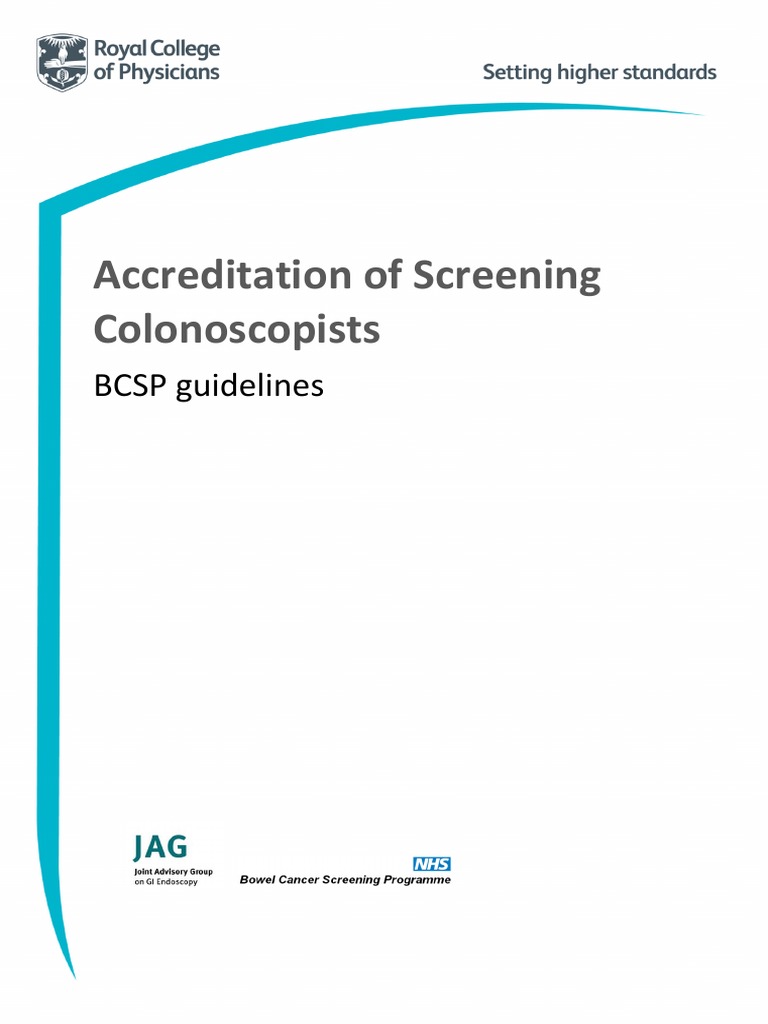 BCSP Guidelines - Accreditation of Screening Colonoscopists V1.5 | PDF