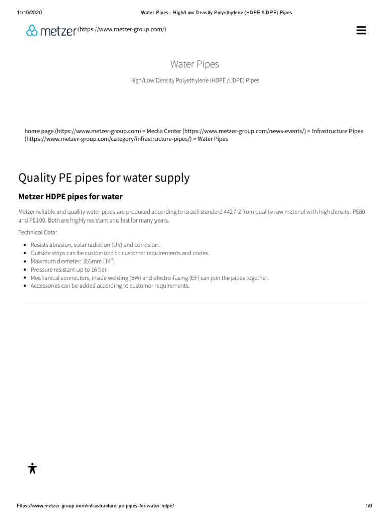 HDPE Pipe Sizes | PDF | Pipe (Fluid Conveyance) | Polyethylene