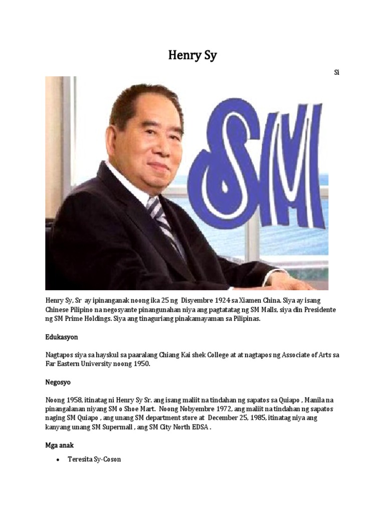 Henry Sy Tyui | PDF