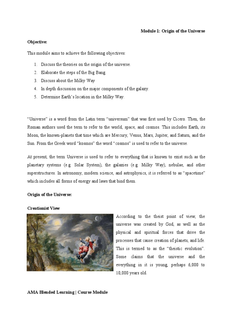 Module 1 - Universe and Milkyway | PDF | Milky Way | Universe