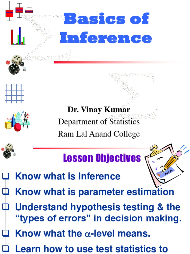 Basics of Inference: Department of Statistics Ram Lal Anand College ...