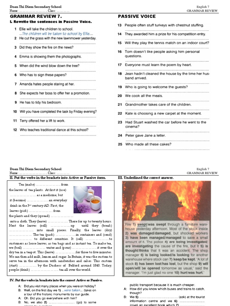 Grammar Review 7. Passive Voice Revision | PDF | English Language ...