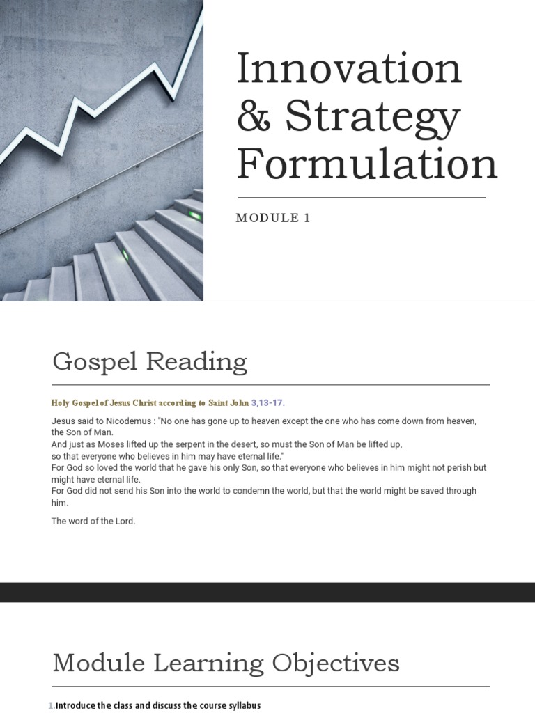 Innovation Strategy Formulation-Module 1 | PDF