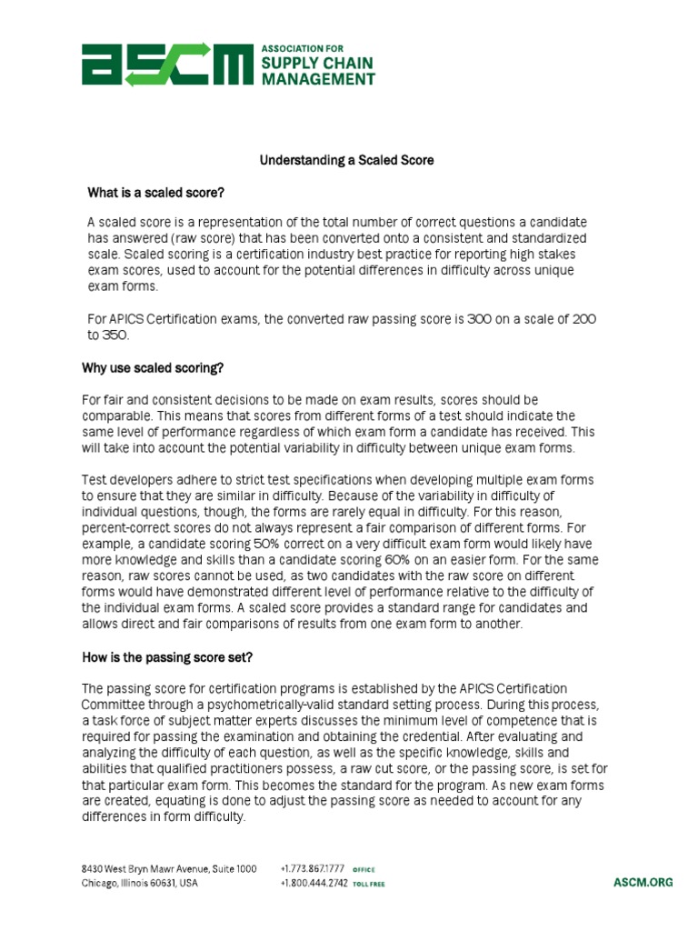 Scaled Score | Download Free PDF | Test (Assessment) | Cognition