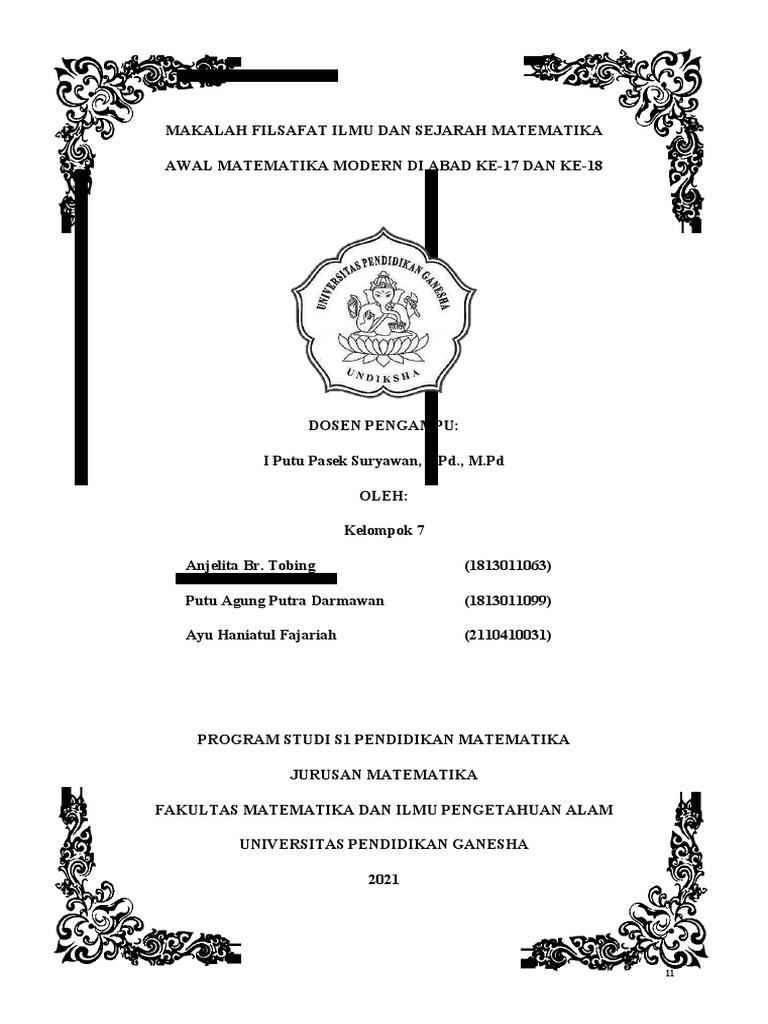 Awal Matematika Modern Abad ke-17 | PDF