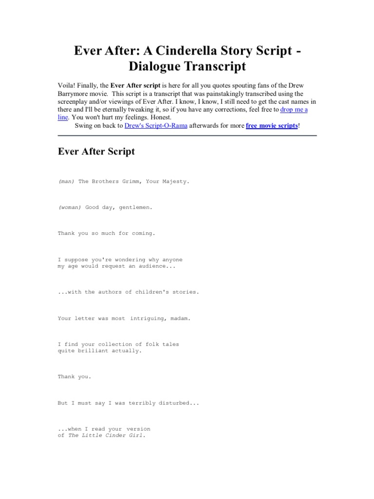 Ever After Movie Script | PDF