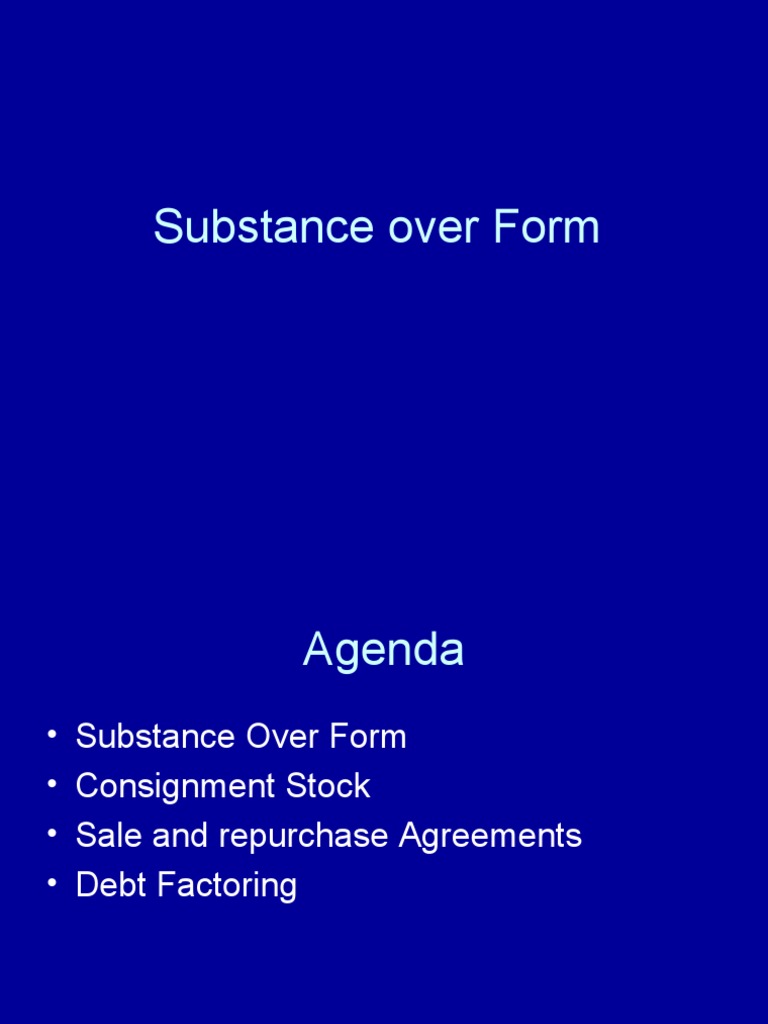 Substance Over Form-1 | PDF | Balance Sheet | Option (Finance)