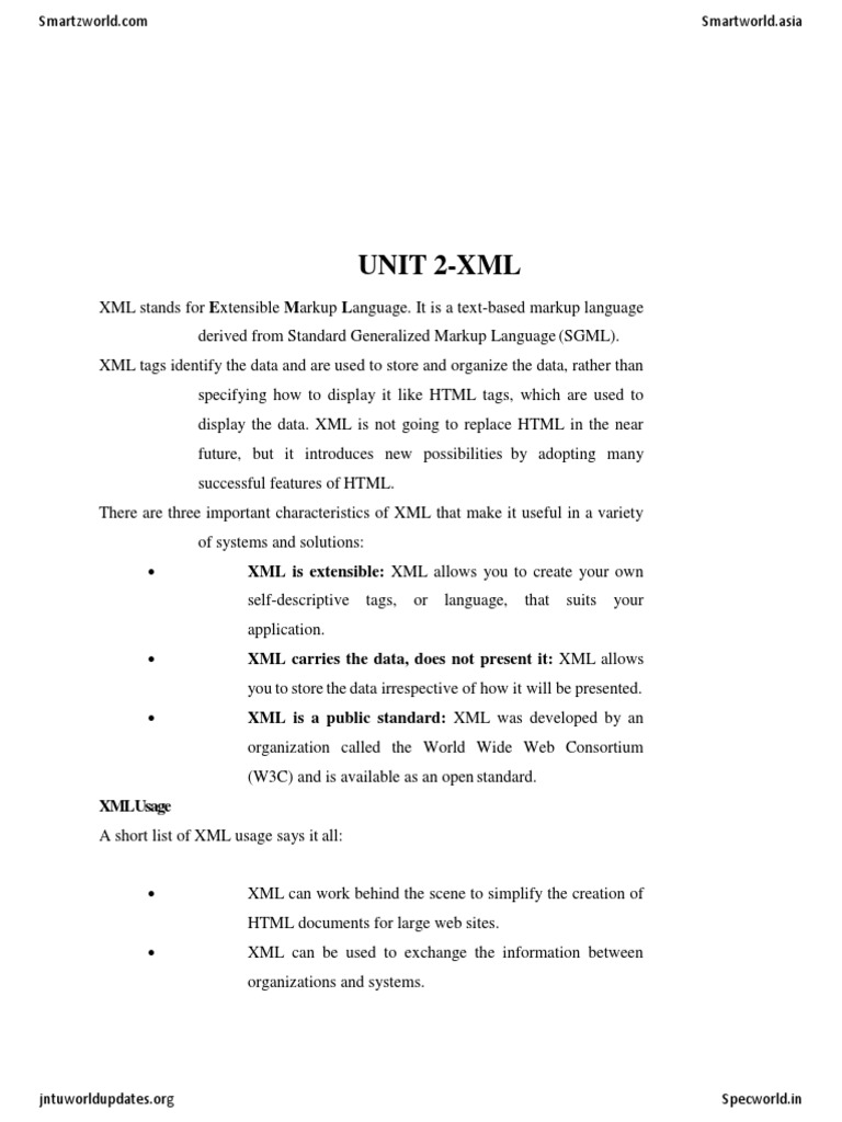 Web Technologies (1) - Unit-2 | PDF | Xml Schema | Xml