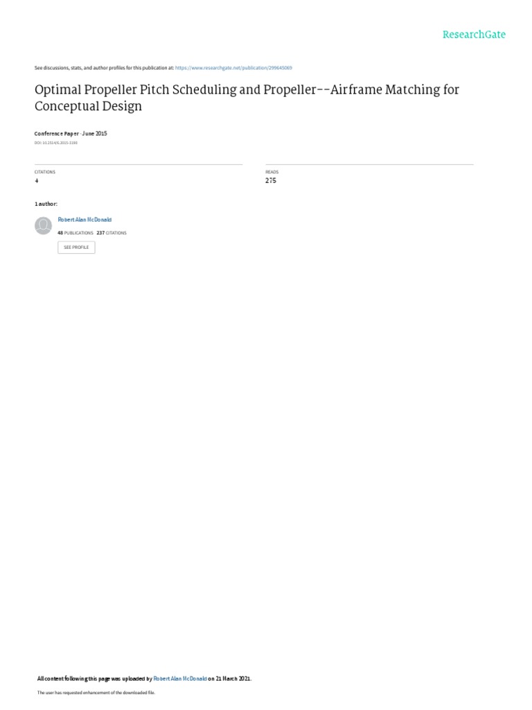 Optimal Pitch Scheduling | PDF | Drag (Physics) | Flight
