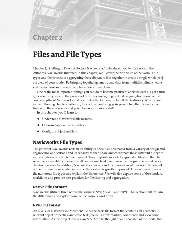 Mastering Autodesk Navisworks 2012 - Navisworks File Formats | PDF | Computer File | File Format