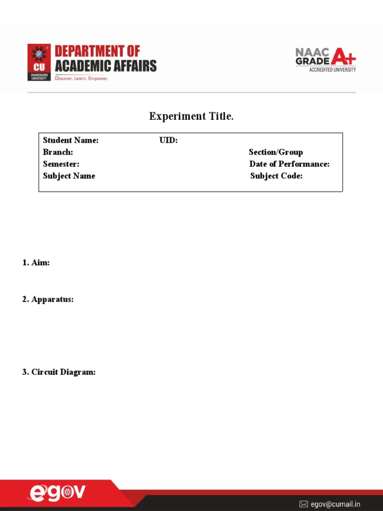 Experiment Title.: Student Name: Uid: Branch: Section/Group Semester ...